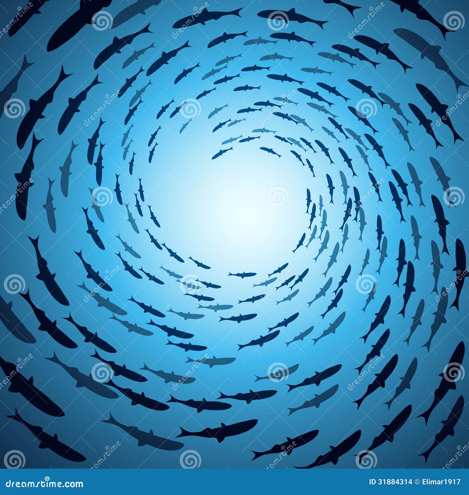 School Van Vissen Onder Water Vector Illustratie - Illustration of stroom, nave: 31884314