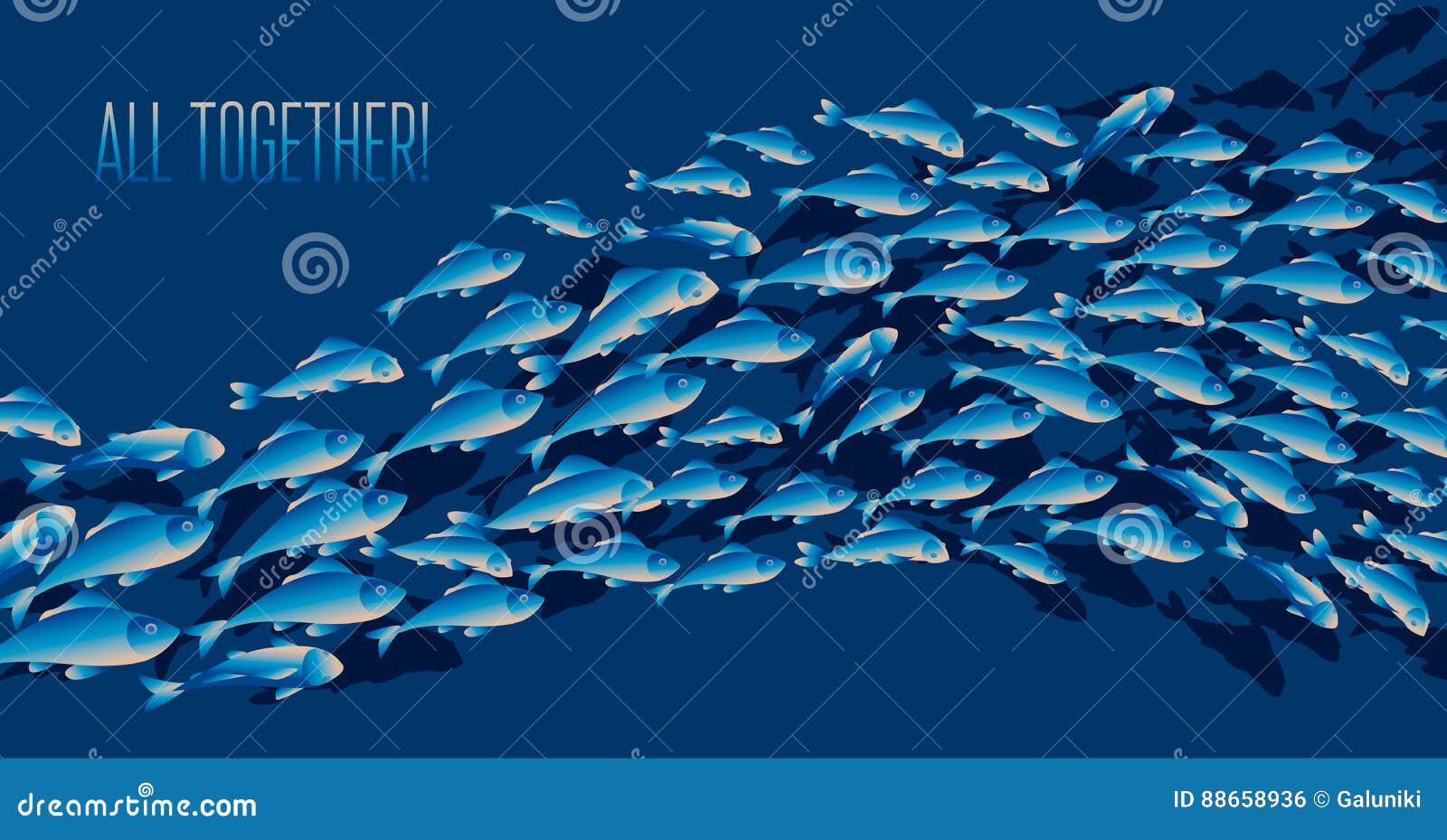 School Van Vissen Vectorillustratie Voor Kopbal, Vector Illustratie - Illustration of patroon ...