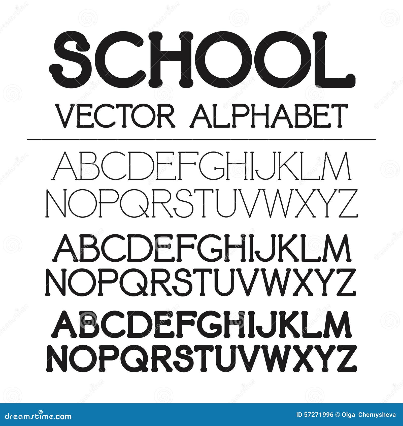 School Vector Alphabet Set stock vector. Illustration of creative ...