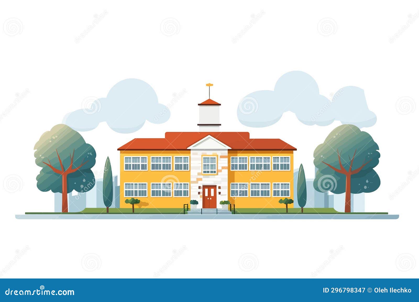 School Vector Flat Minimalistic Asset Isolated Illustration Stock ...