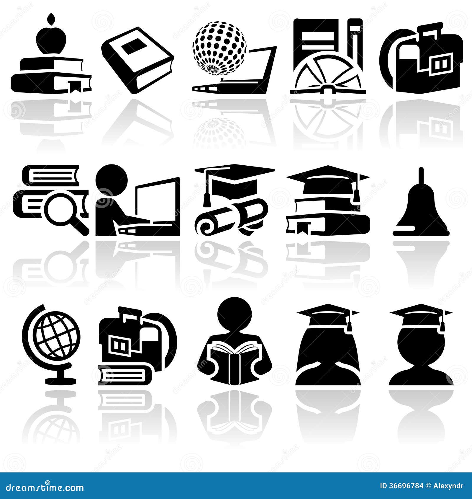 School vector icon set stock vector. Illustration of book - 36696784