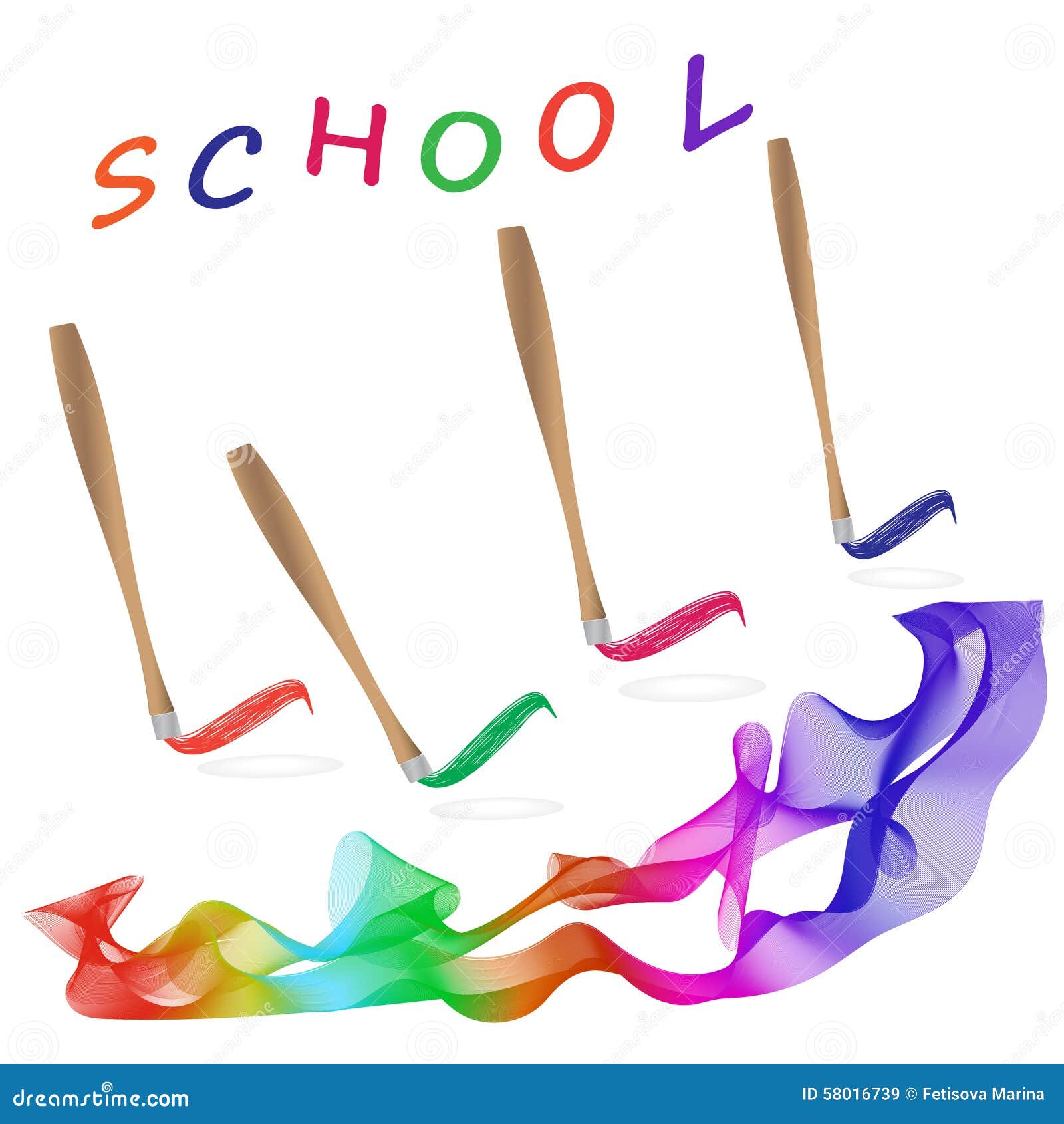 School, Verf, Schilder, Regenboog, Kleur, Palet Stock Illustratie ...