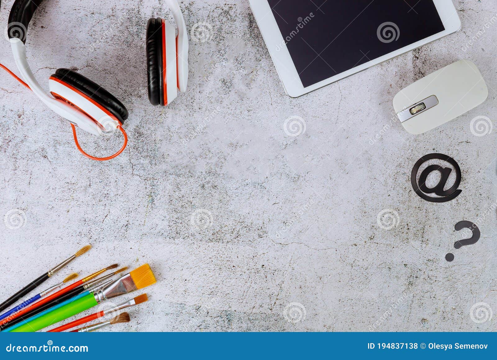 School Virtual Education Background With Tablet Stock Photography ...