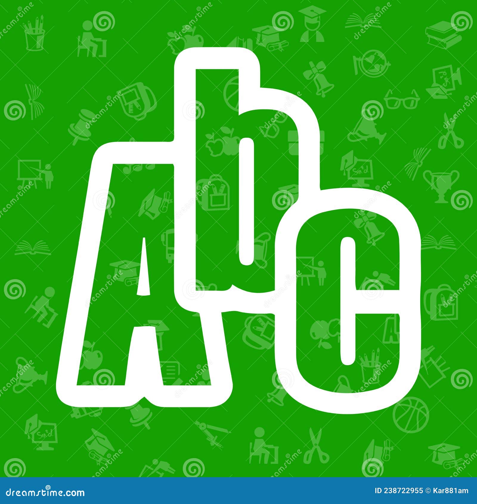 School Wallpaper with a School Icon on a Green Background, Education ...