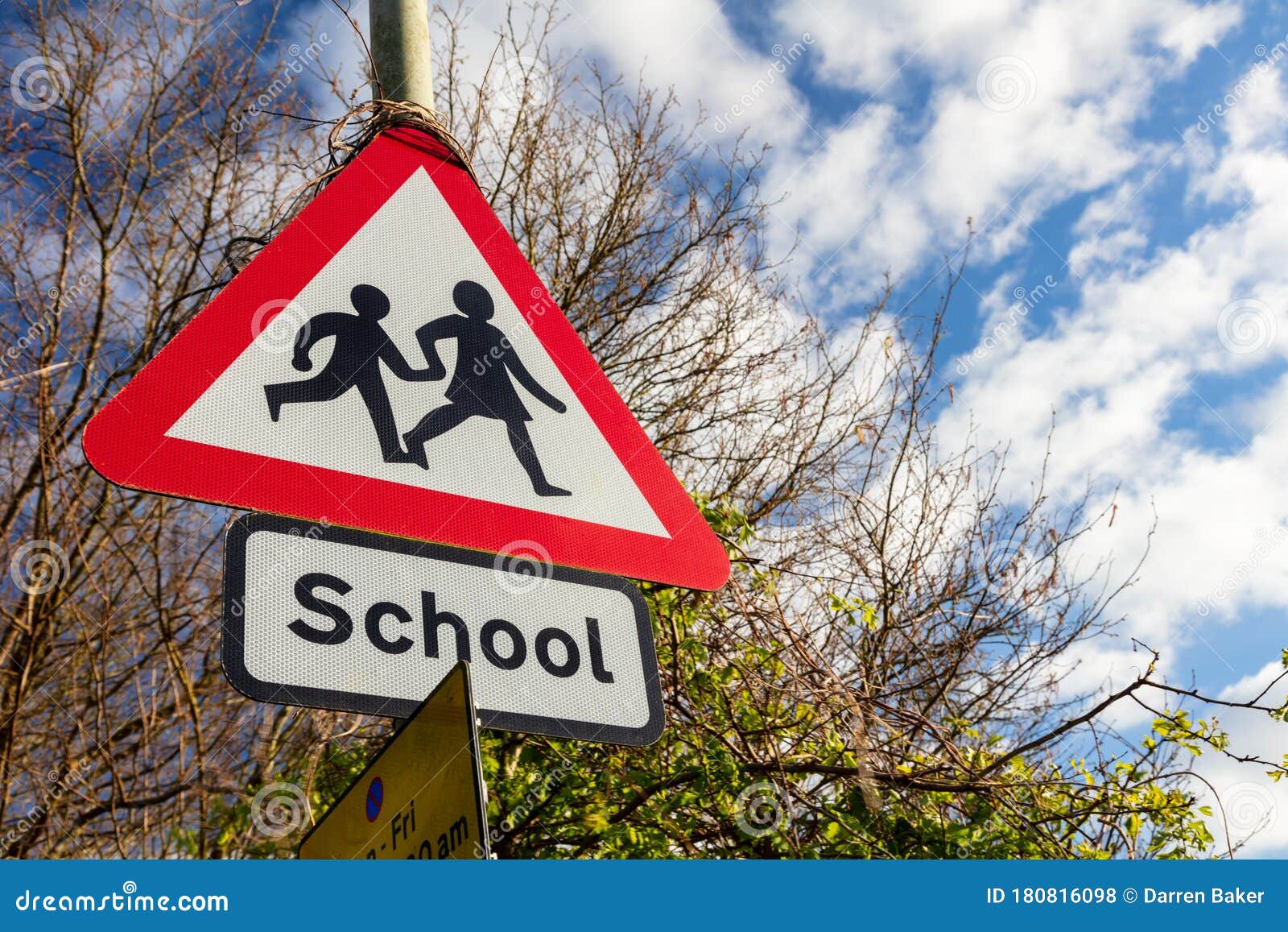 School Warning Road Traffic Sign Stock Photo - Image of traffic ...