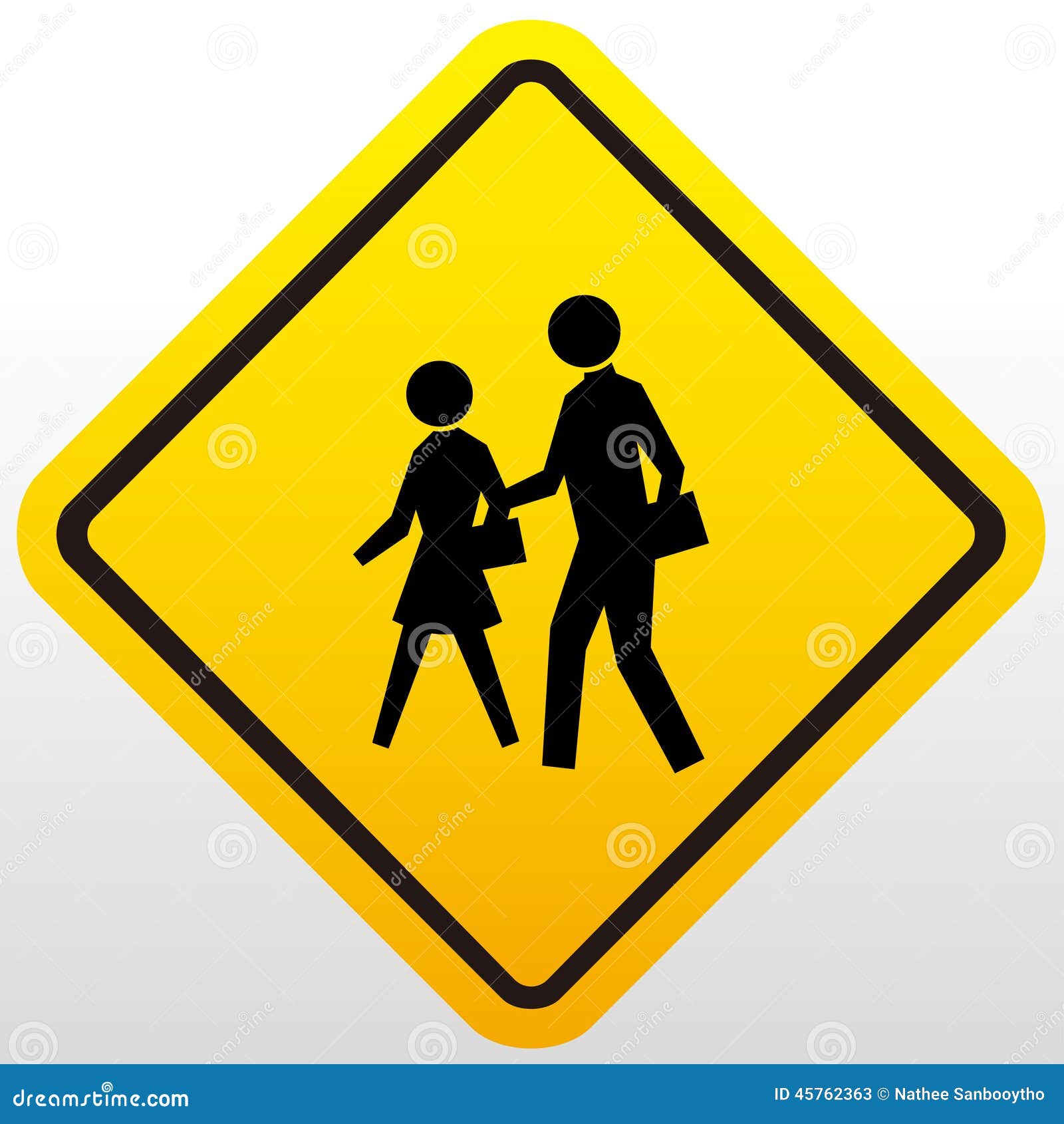 School Warning Sign. School Warning Sign On White. Road Sign School ...