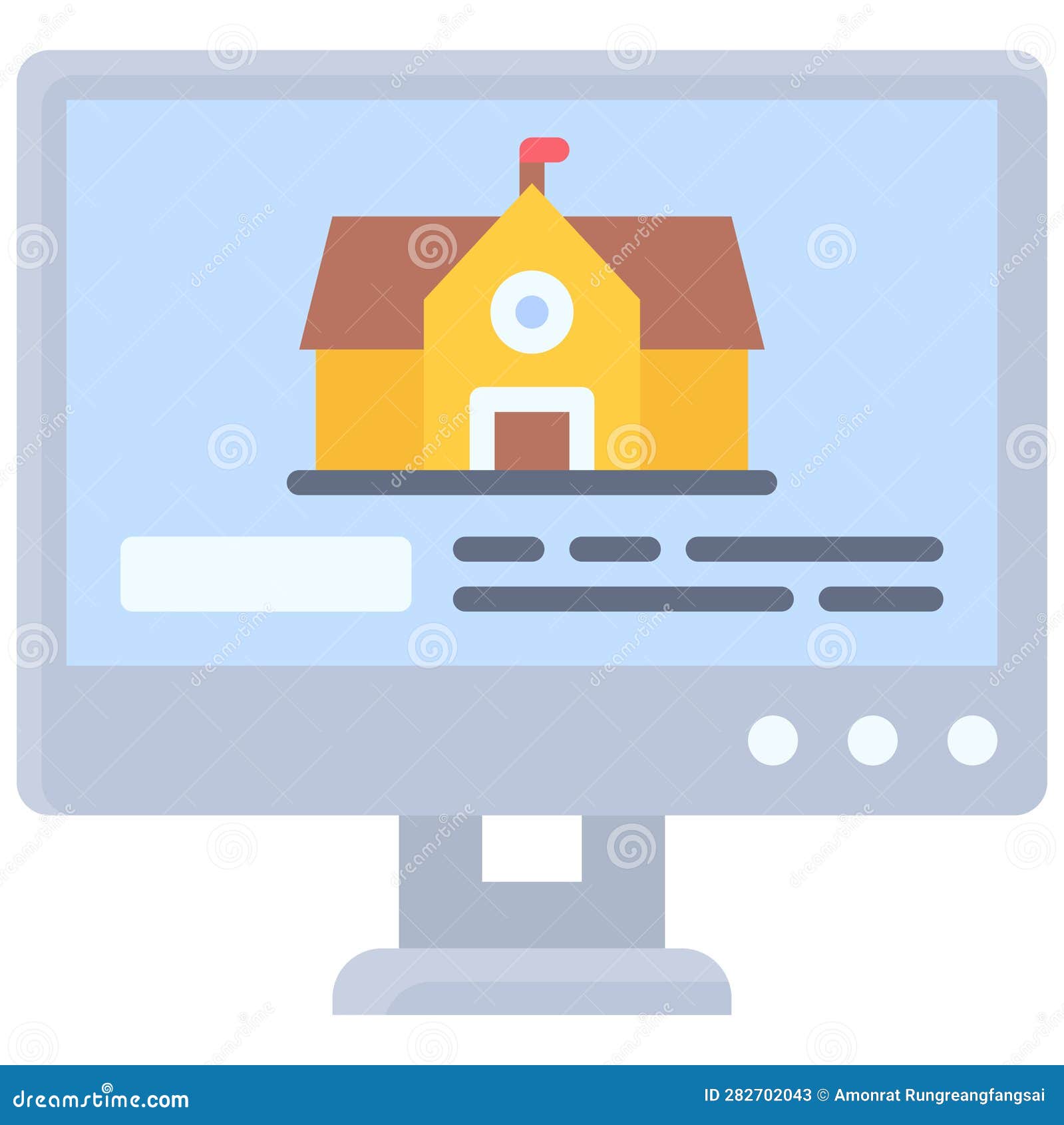 School Website Icon, High School Related Vector Illustration Stock ...