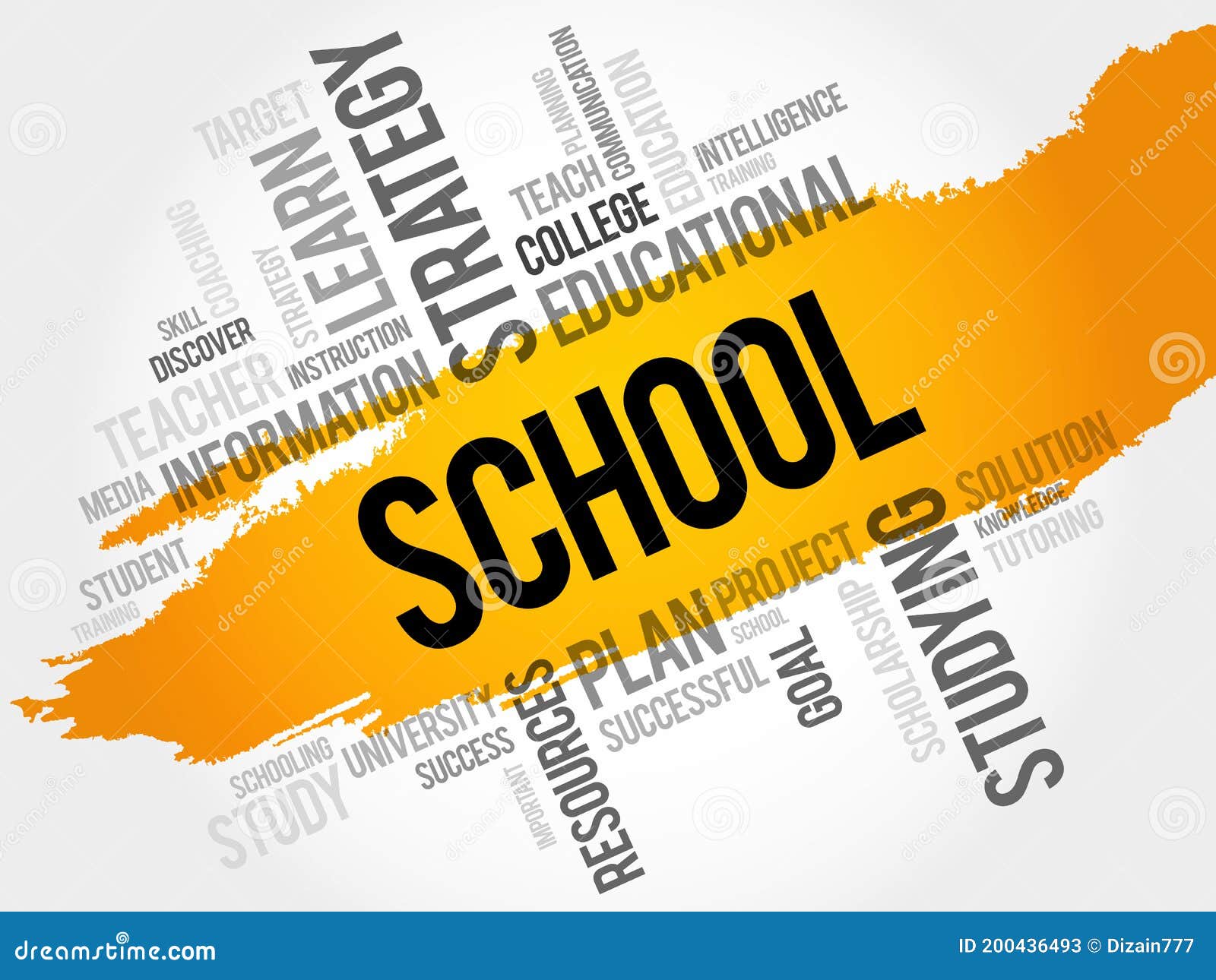 SCHOOL word cloud stock illustration. Illustration of creative - 200436493