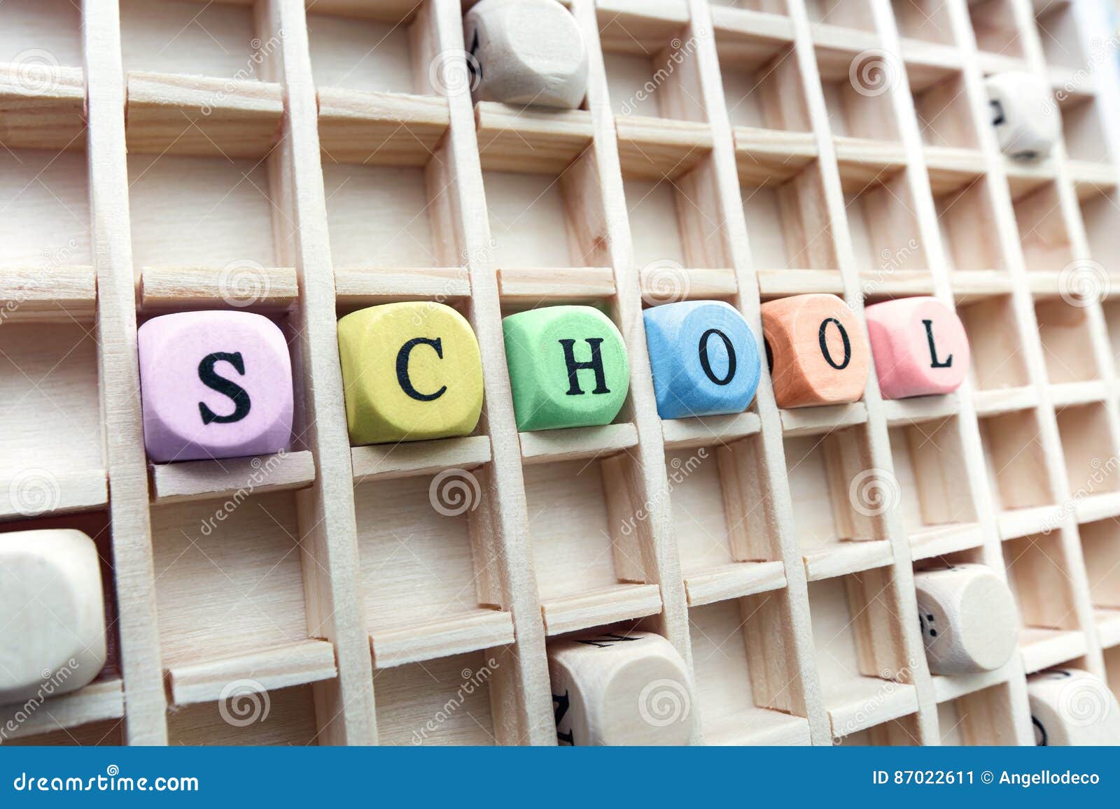 School Word Made with Building Wooden Blocks Stock Image - Image of ...