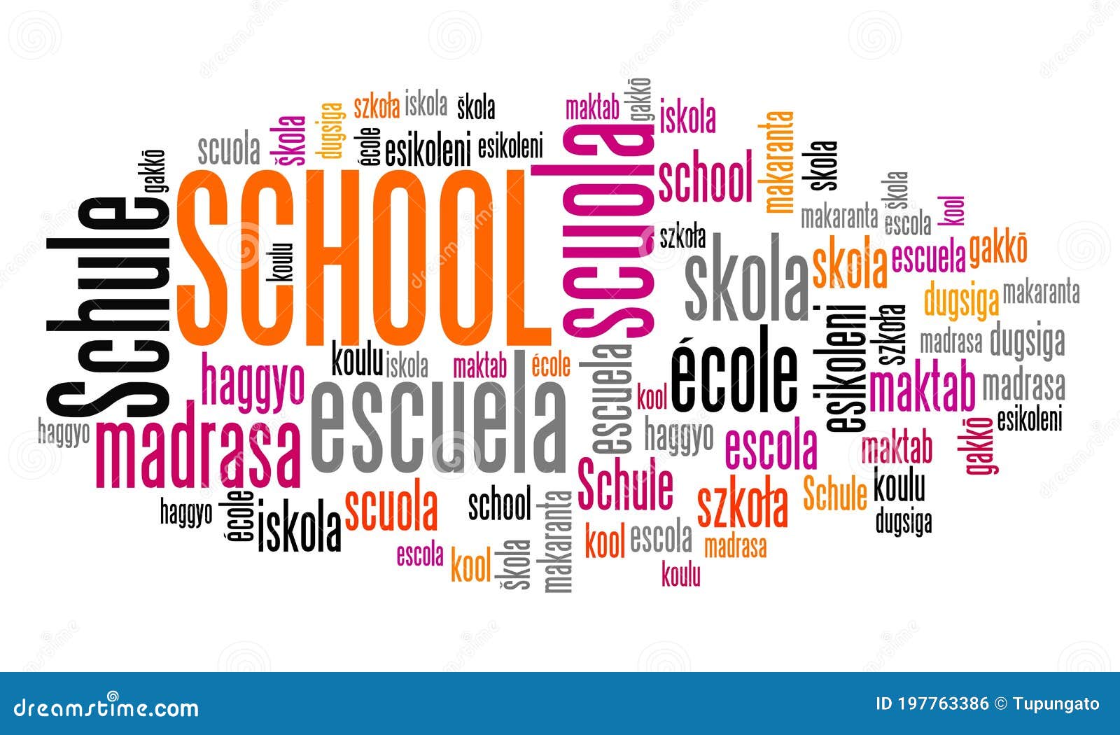 School word translation stock illustration. Illustration of learning ...