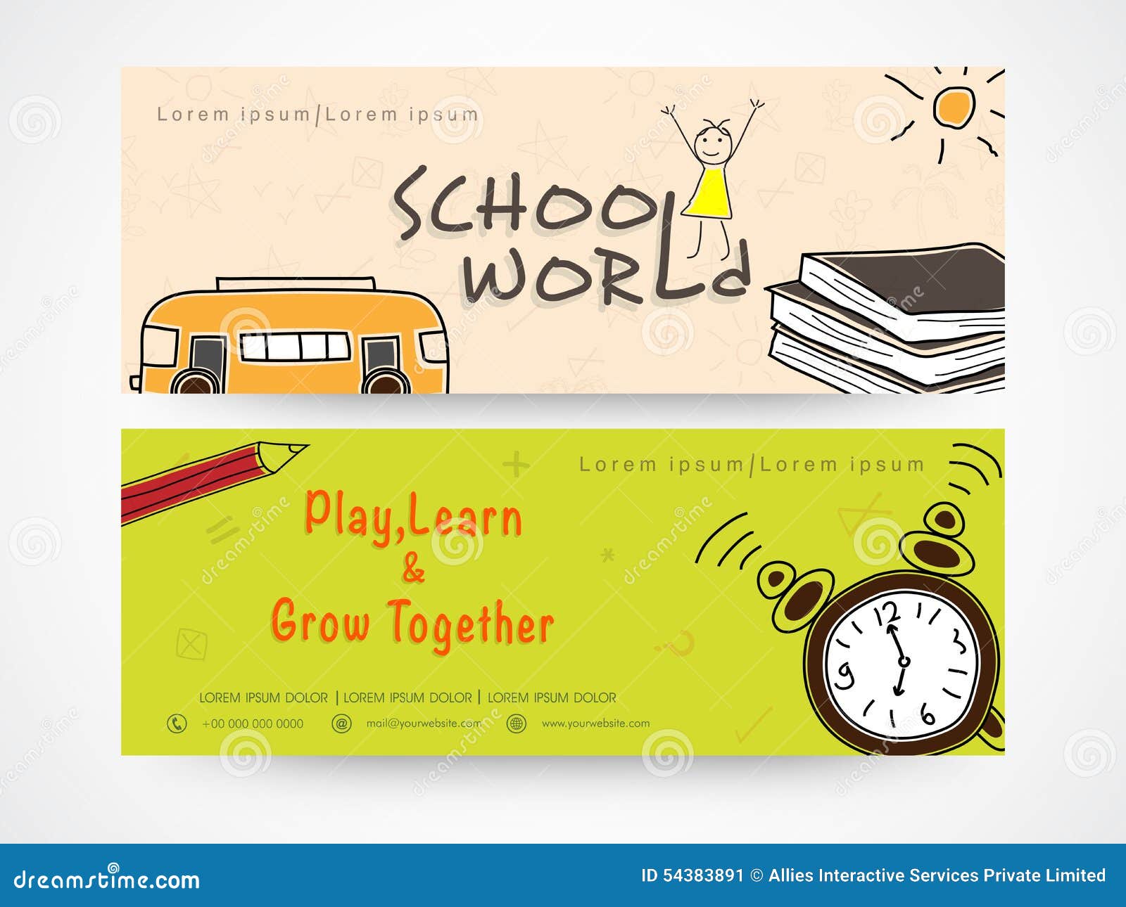 School World Website Banner or Header. Stock Illustration ...
