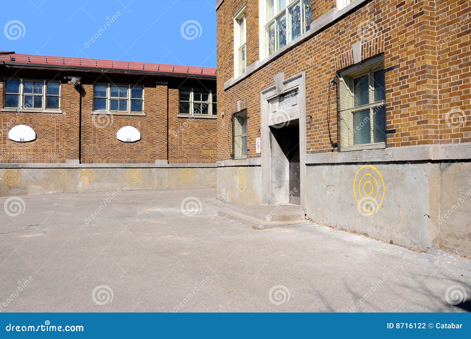 School Yard stock photo. Image of nets, door, yard, playground - 8716122