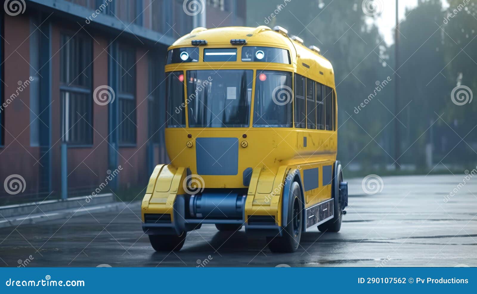 School Yellow Bus of the Future, Generative AI. Stock Photo - Image of ...