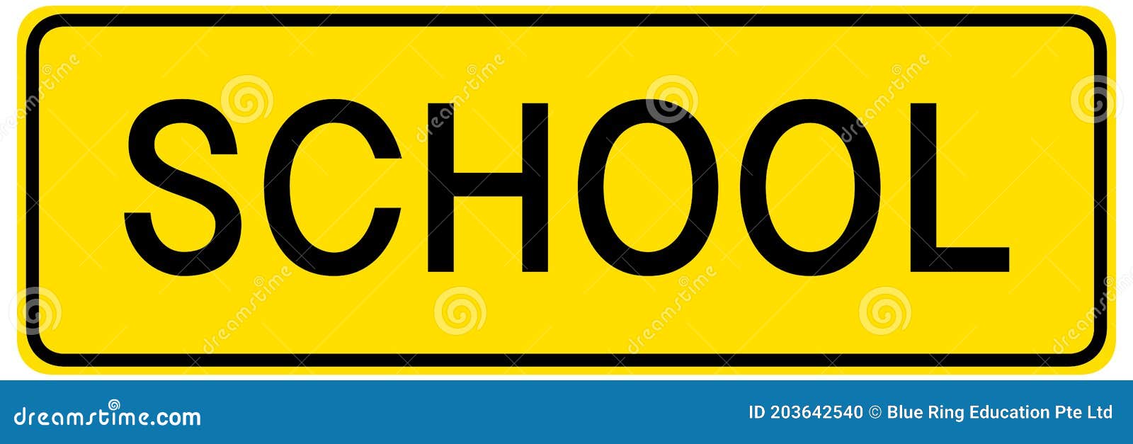School Yellow Sign on White Background Stock Vector - Illustration of ...