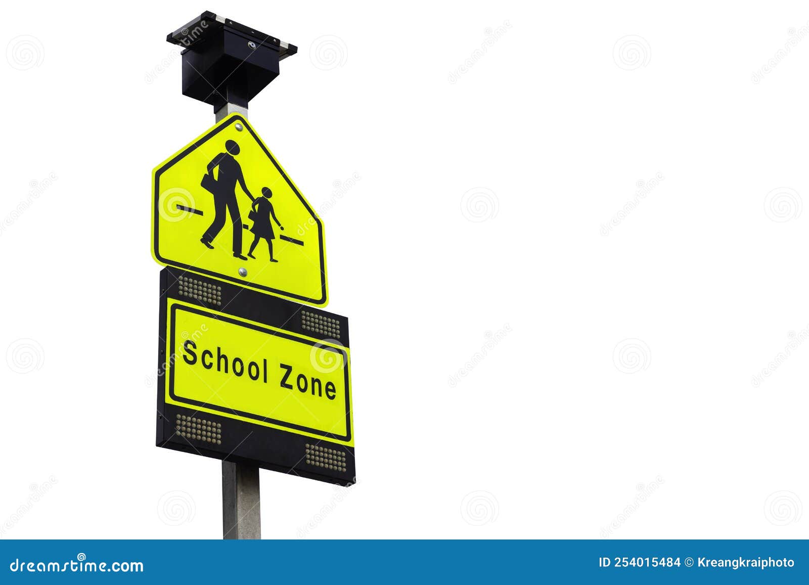 School Zone Label Isolated on White Background Stock Photo - Image of ...