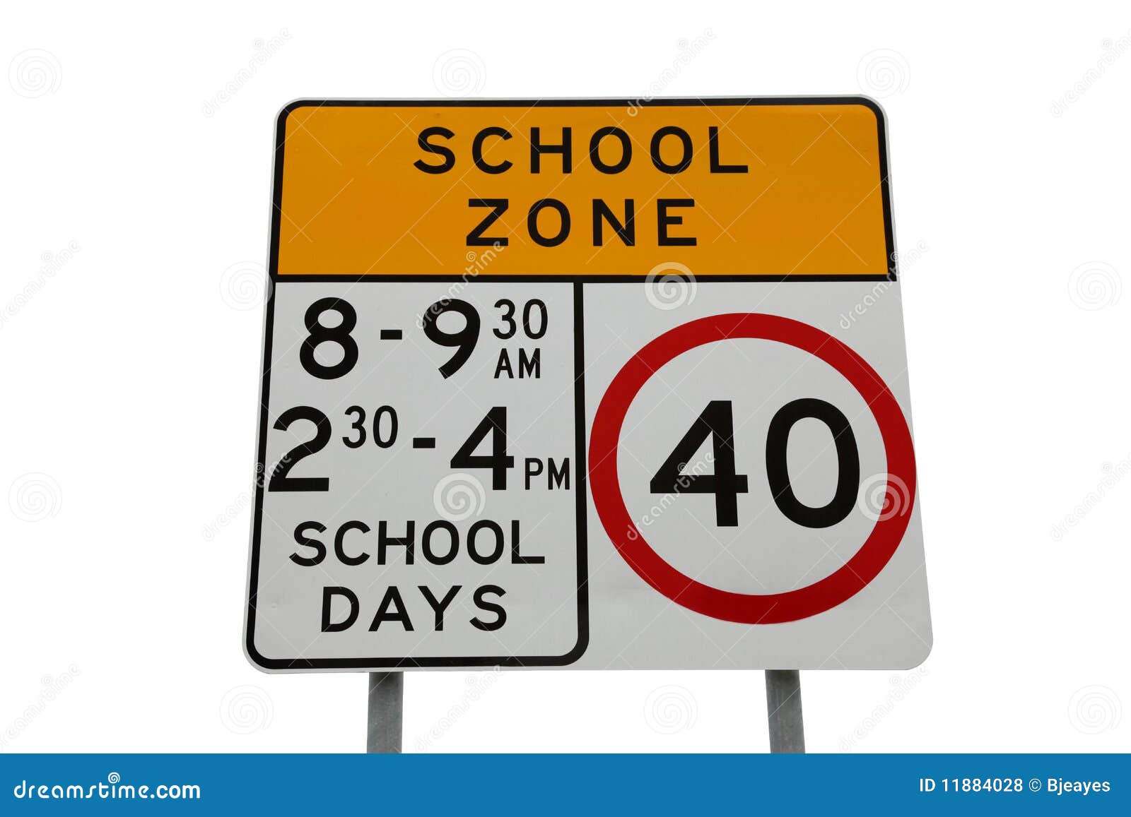 School Zone Sign stock photo. Image of warning, metal - 11884028