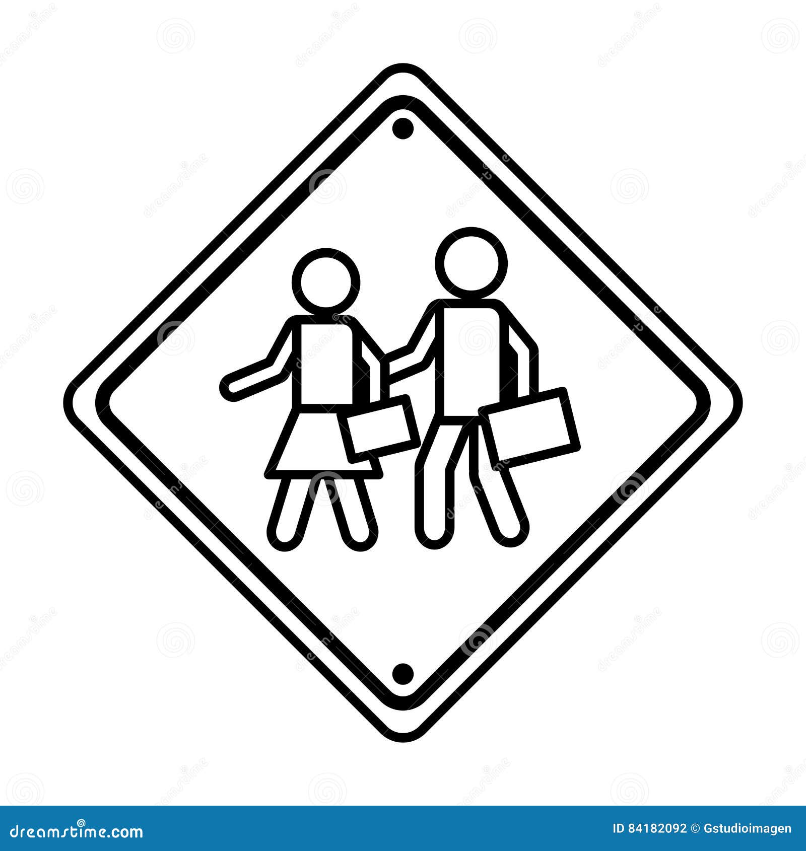 School Zone Traffic Signal Information Icon Stock Illustration ...