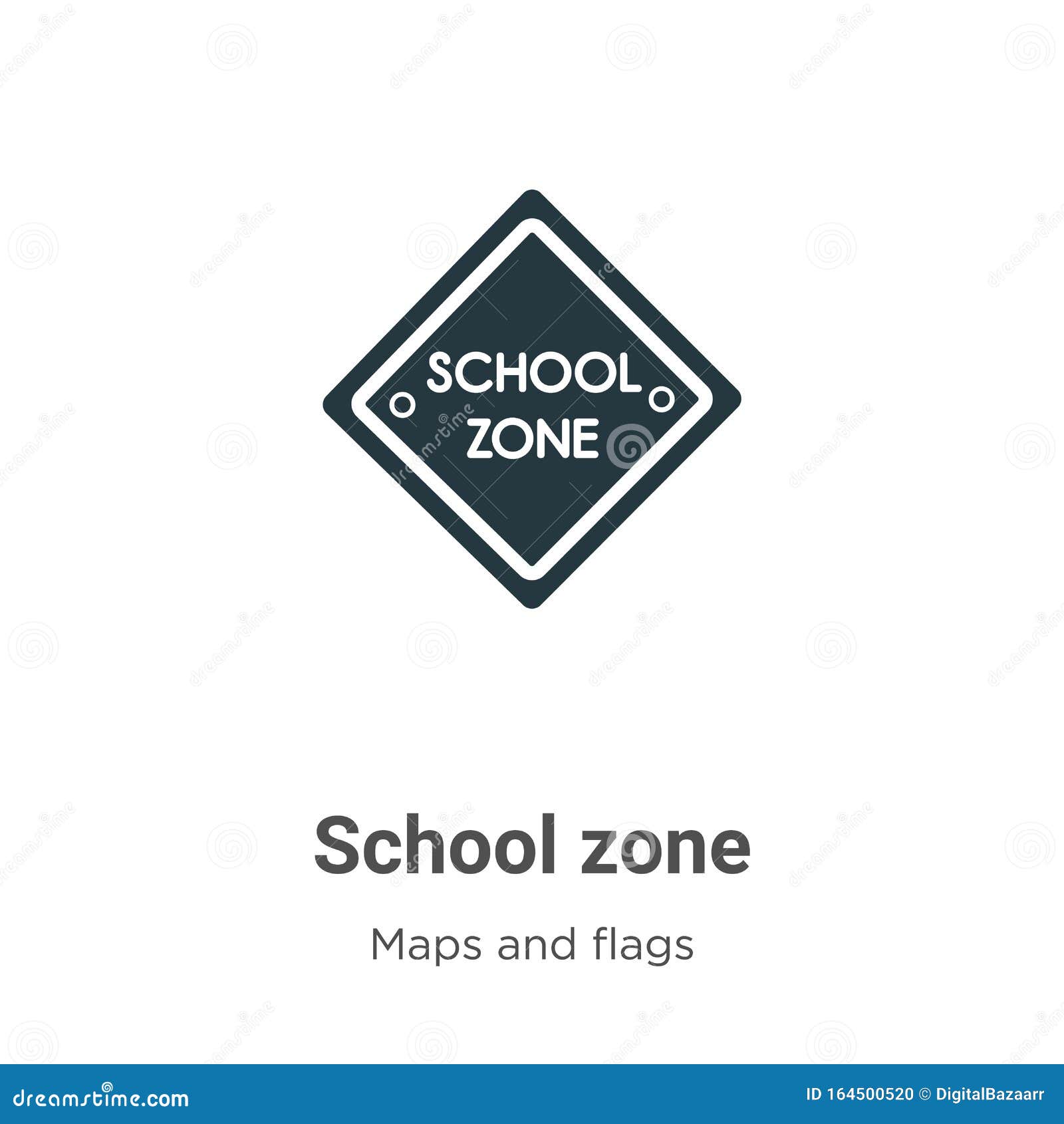 School Zone Vector Icon On White Background. Flat Vector School Zone ...