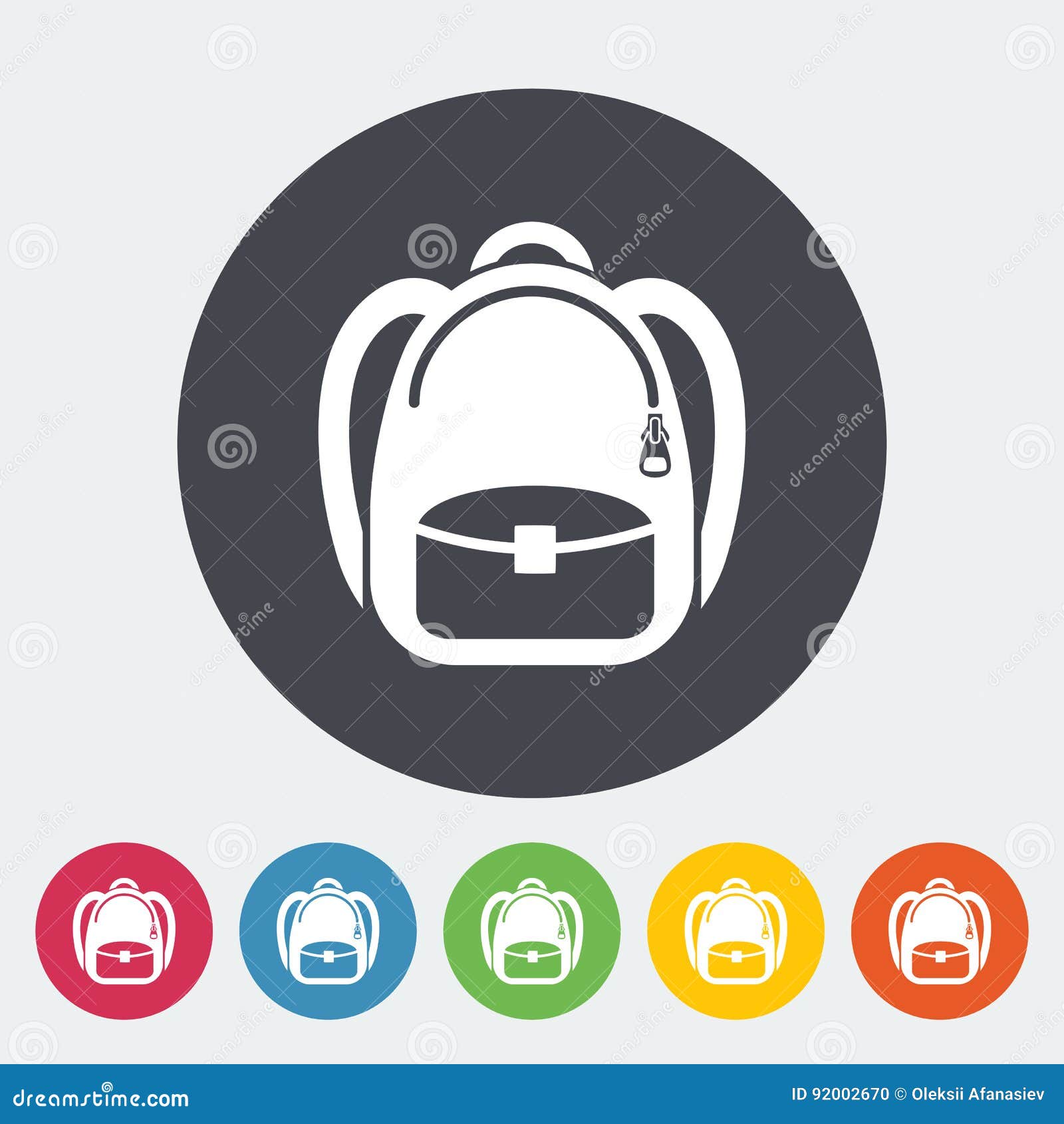 Schoolbag icon stock vector. Illustration of learning - 92002670