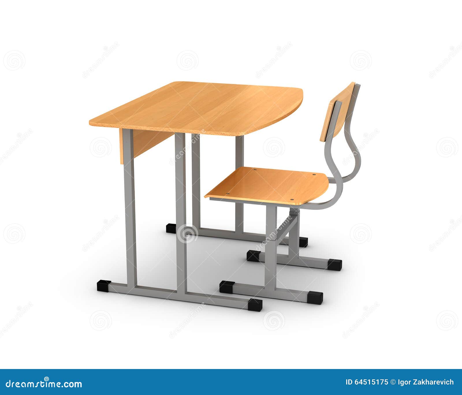 Schoolbank en stoel stock illustratie. Illustration of beeld - 64515175