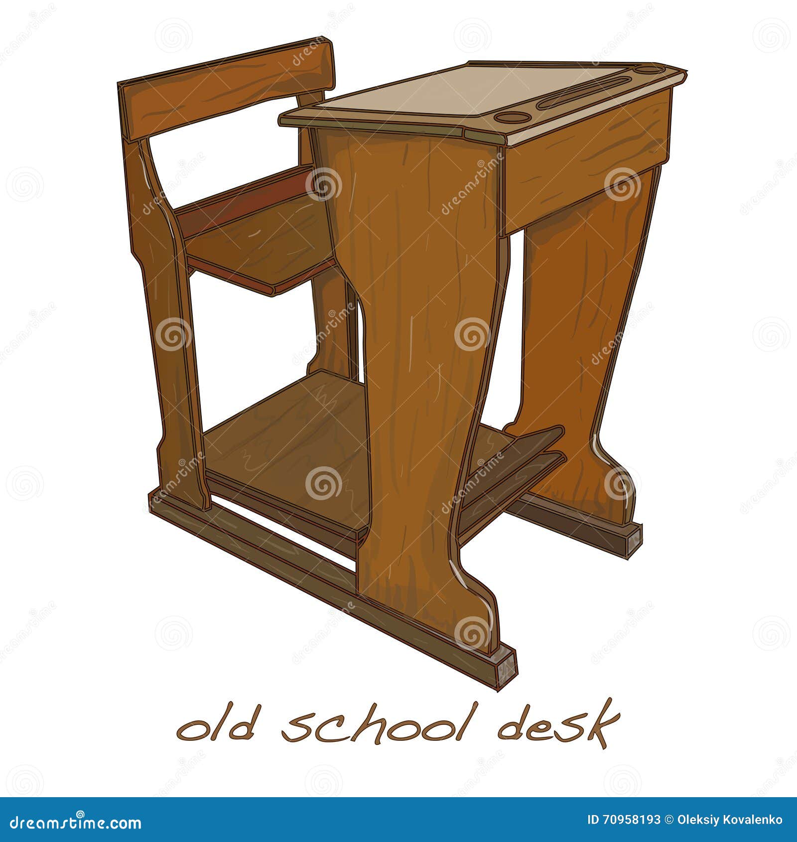 Schoolbank Uitstekende Vector Vector Illustratie - Illustration of ...