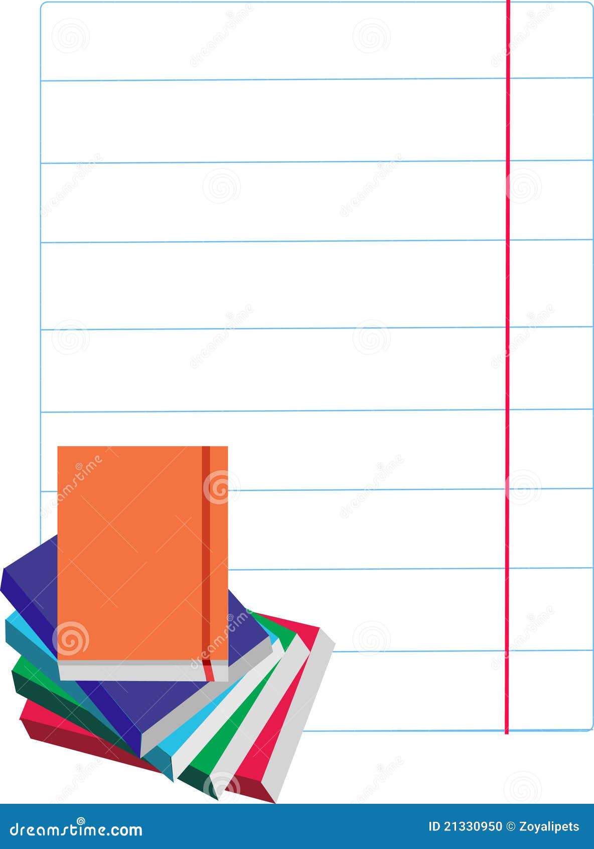 White Notebook Paper Texture With Blue Lines And A Margin, Per Stock ...