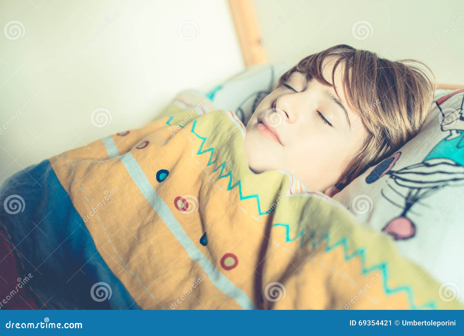 Schoolboy awakening stock image. Image of little, sleeping - 69354421