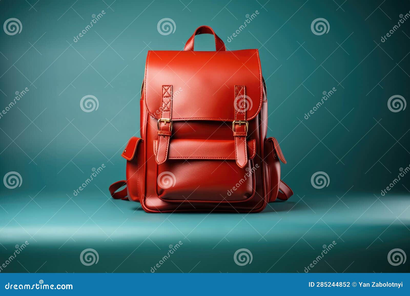 Schoolboy With Backpack Waiting For Green Traffic Light To Cross Road ...