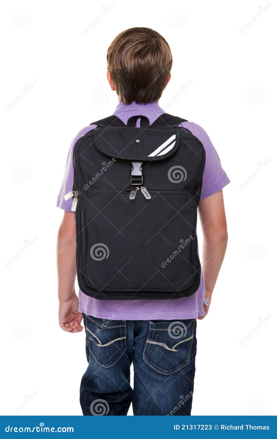 Schoolboy with Bag Isolated Stock Image - Image of school, education ...