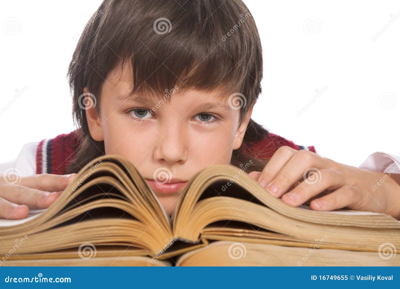 Schoolboy with book stock image. Image of library, caucasian - 16749655