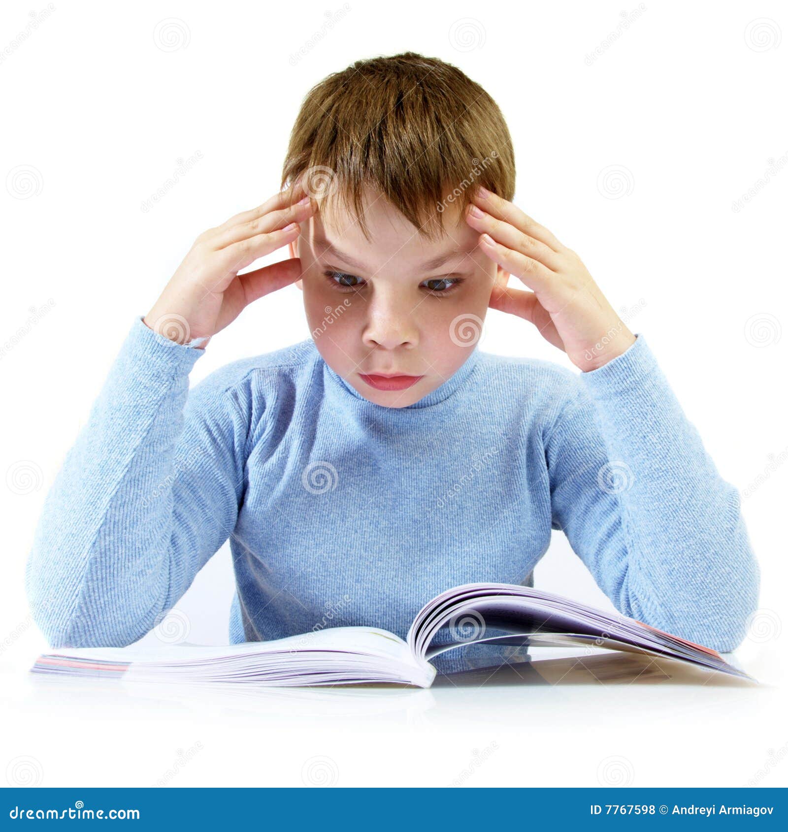 Schoolboy with the book stock photo. Image of caucasian - 7767598