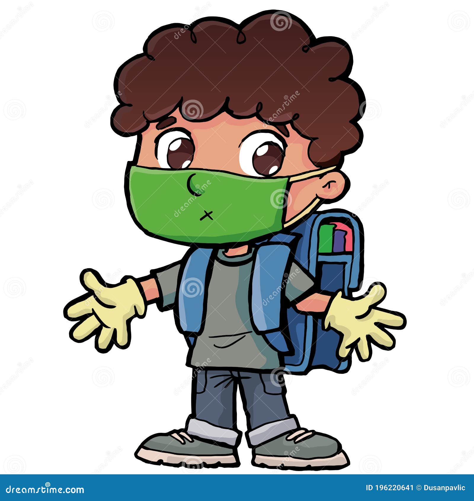 Schoolboy Boy with a Protective Mask and Gloves Stock Vector ... Schoolboy Boy with a Protective Mask and Gloves Stock Vector ...
