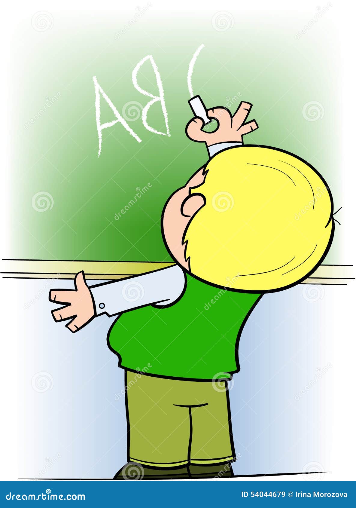 Schoolboy Writes Under The Supervision Of A Teacher One Line Color Art ...