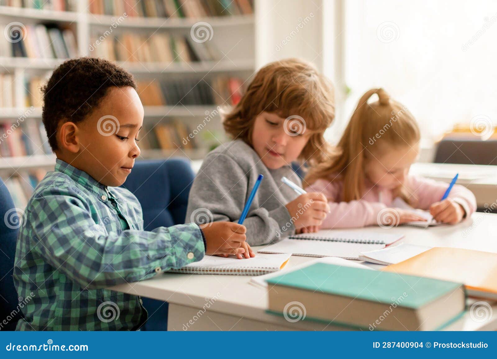 Schoolboy Cheating on the Exam Class Lesson Test, Sitting with ...