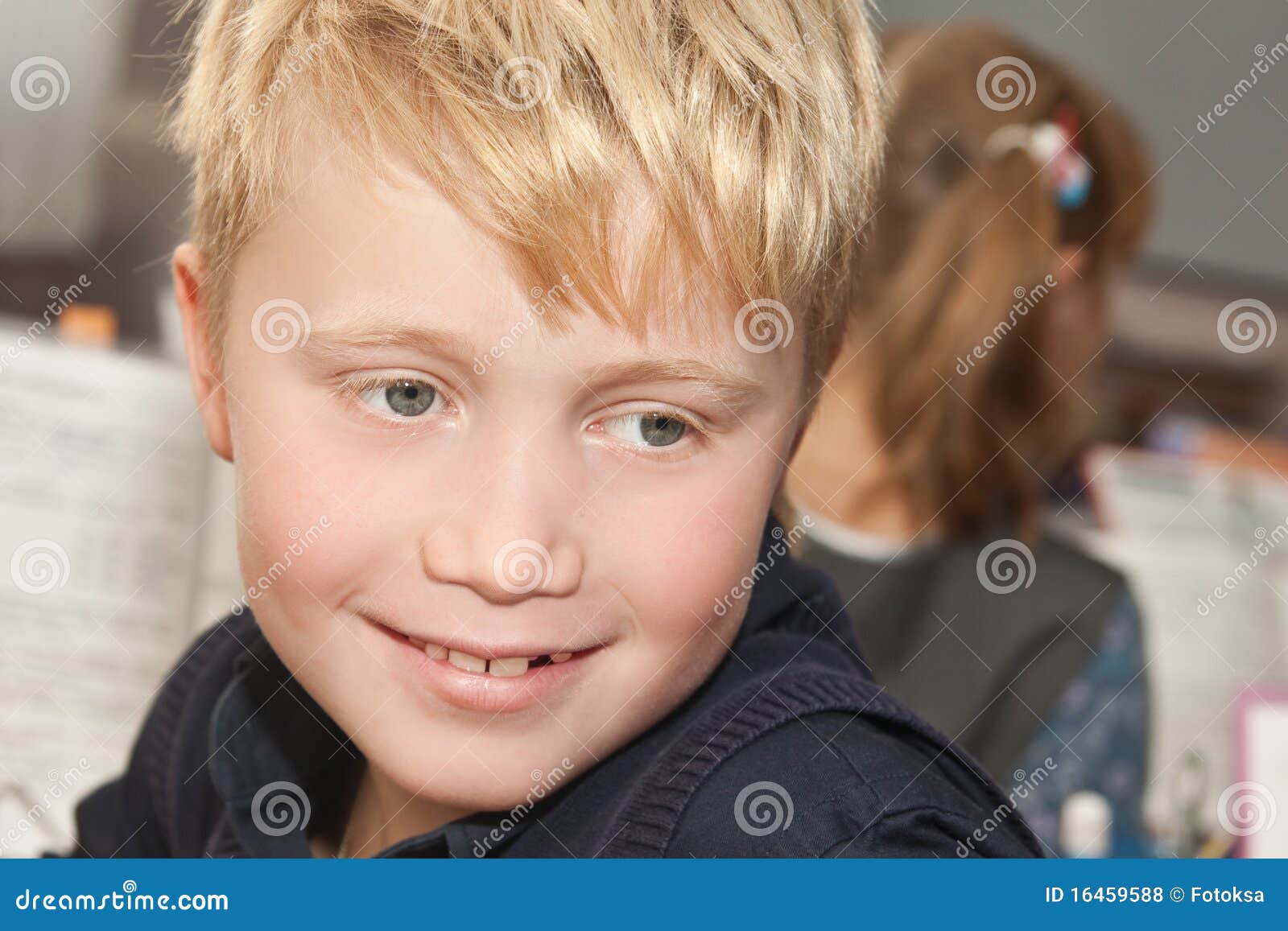 Schoolboy in the classroom stock photo. Image of learning - 16459588