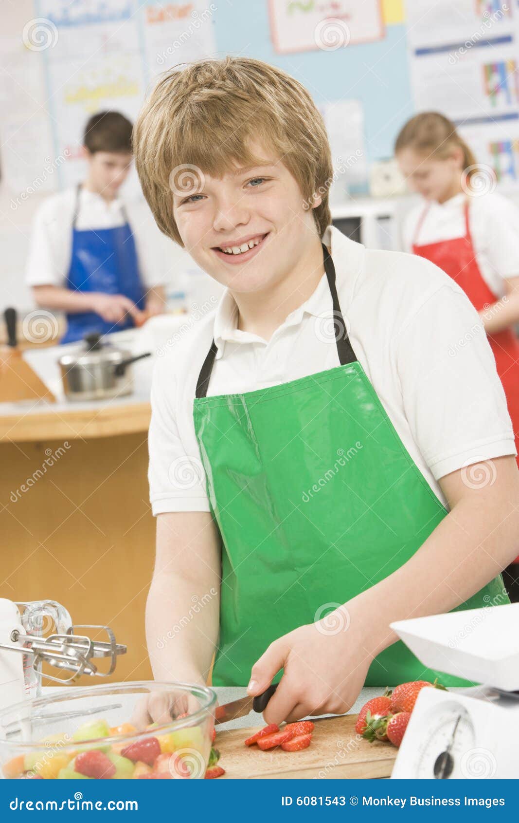 Schoolboy in a Cooking Class Stock Image - Image of smiling, secondary ...