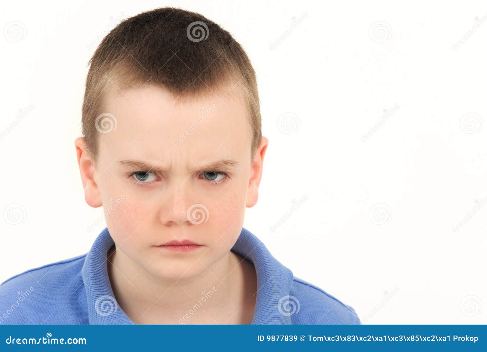Schoolboy with Depressed Face Stock Image - Image of angry, shot: 9877839