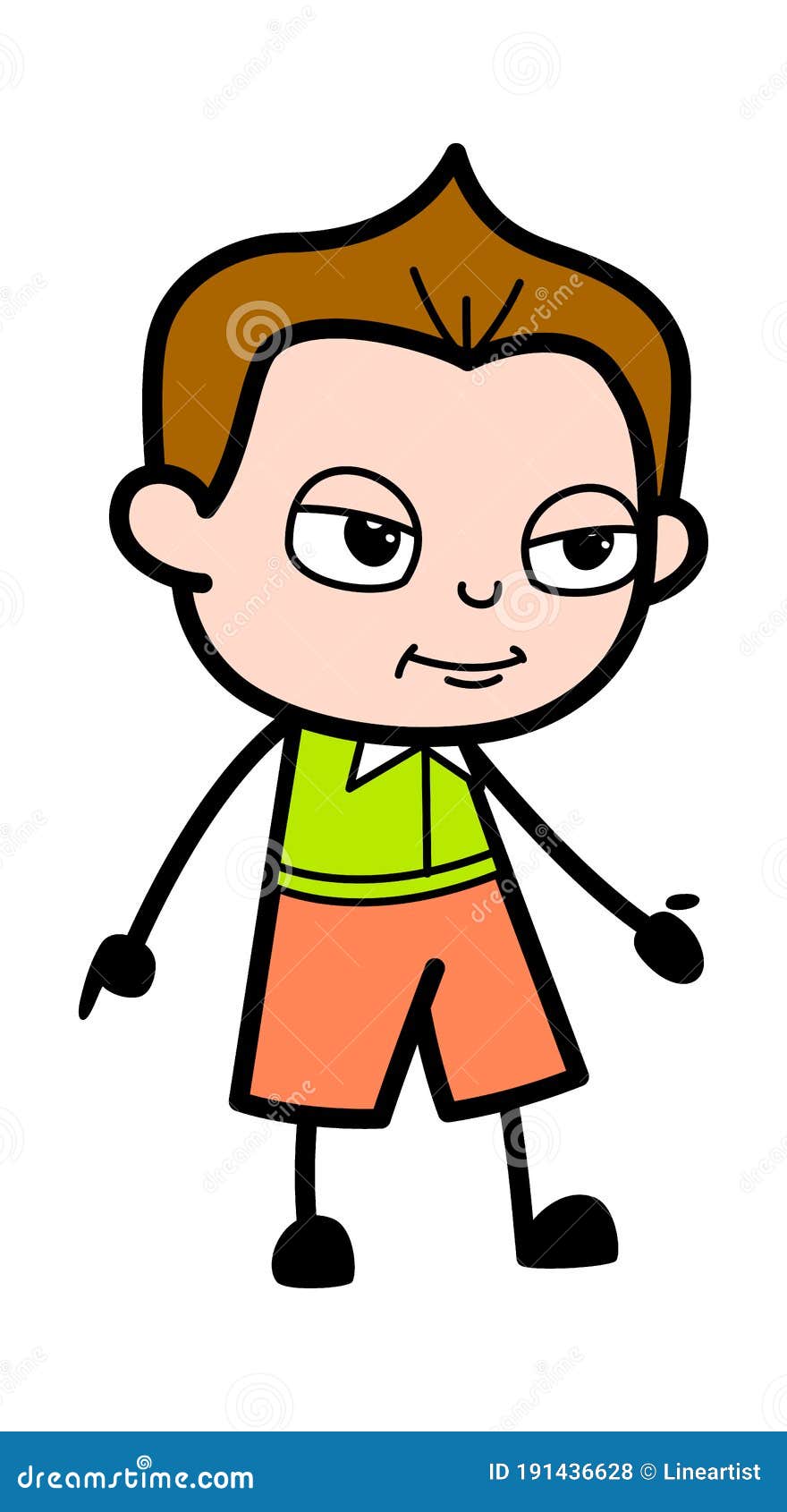 Schoolboy Expressionless Face Cartoon Stock Illustration - Illustration ...