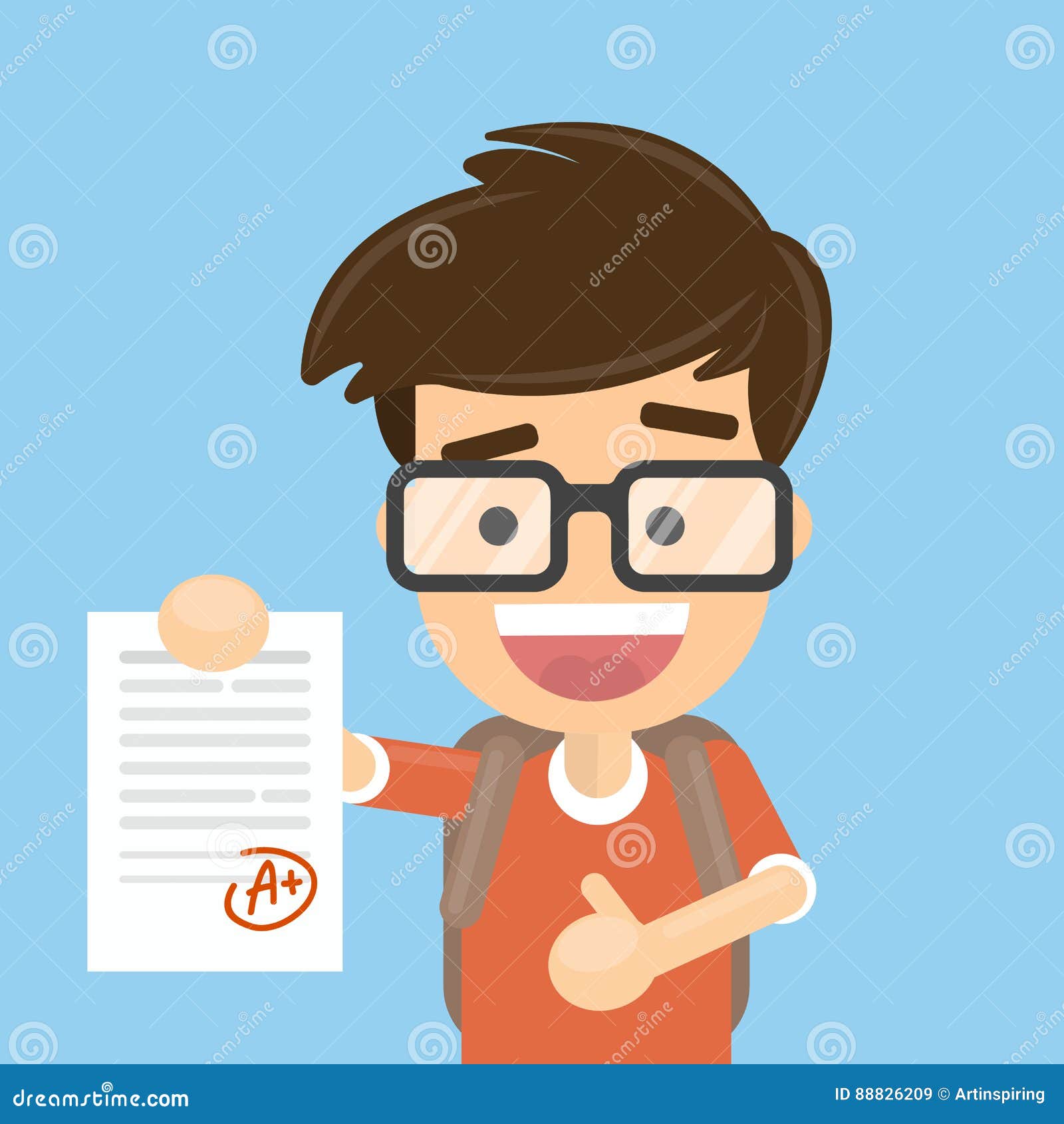 Schoolboy Got A. Cartoon Vector | CartoonDealer.com #88826209