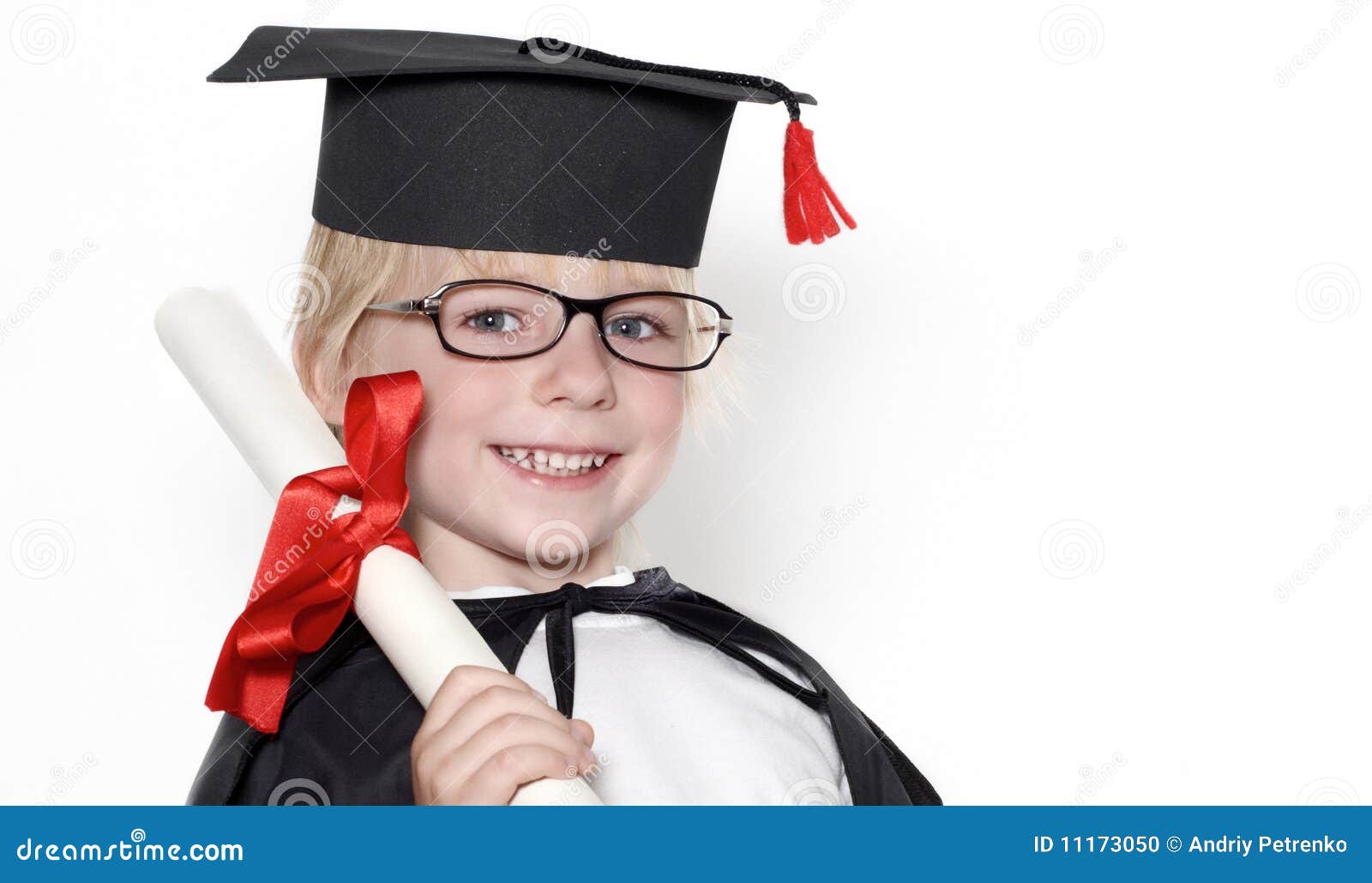 Schoolboy in Graduation Cap Stock Photo - Image of tape, heavy: 11173050