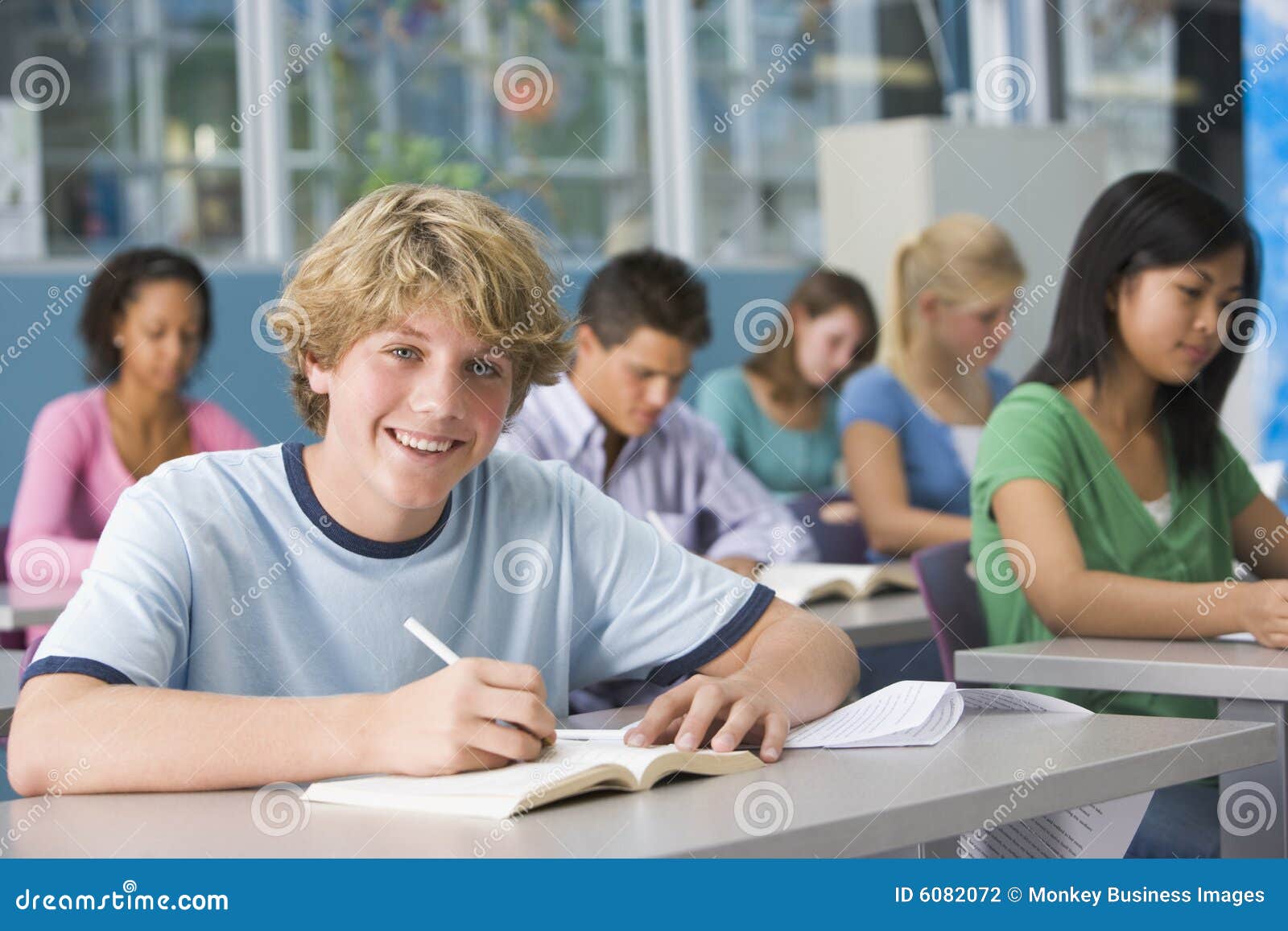 Schoolboy in High School Class Stock Photo - Image of education, boys ...