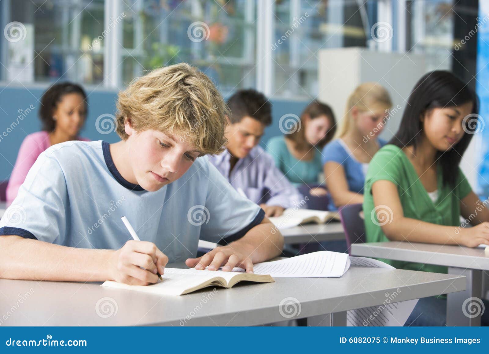 Schoolboy in High School Class Stock Image - Image of filipino, inside ...