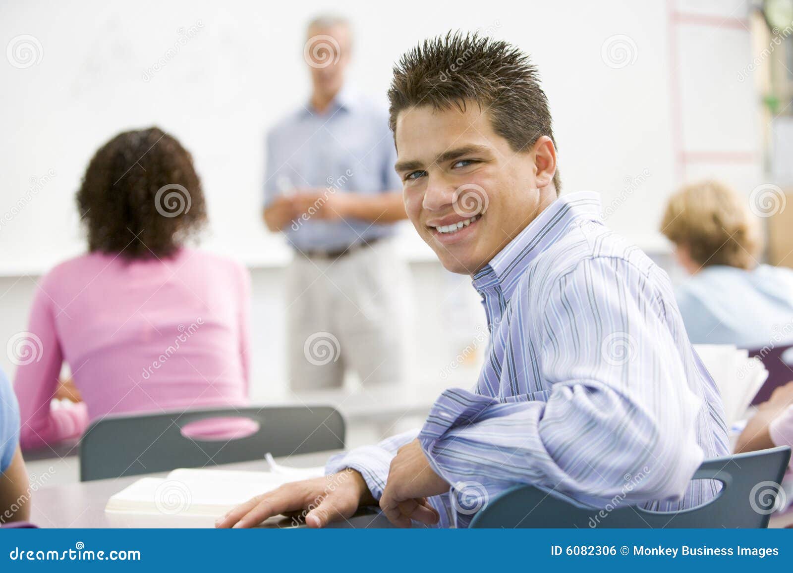 A Schoolboy in a High School Class Stock Photo - Image of learning ...