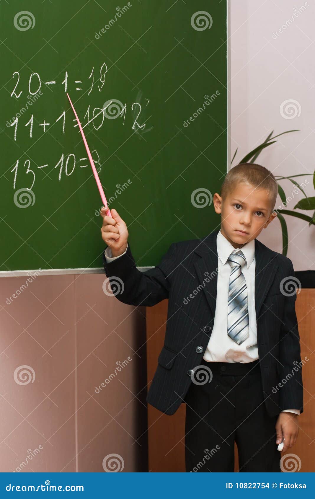 The Schoolboy at a Lesson of Mathematics Stock Photo - Image of pupil ...