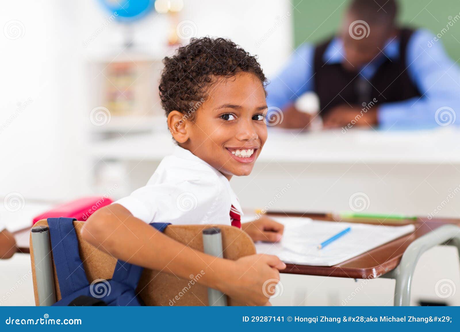 Schoolboy looking back stock image. Image of chalkboard - 29287141