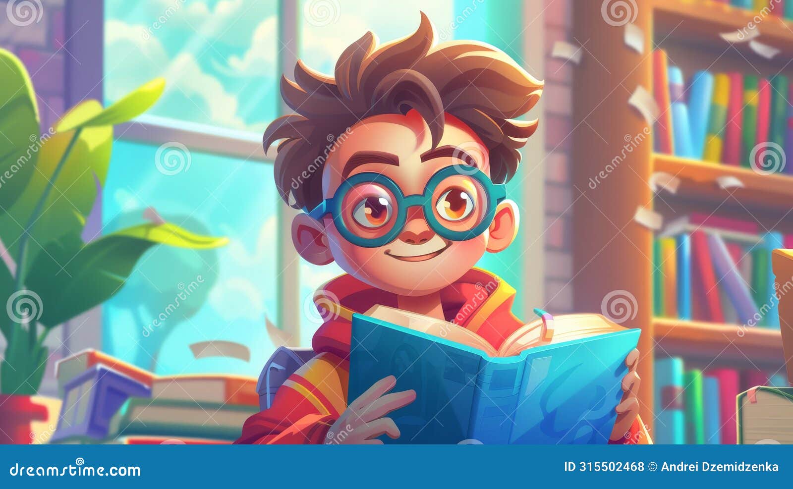 Schoolboy Pass Exam Cartoon Banner, Boy Pass Test Stock Photo - Image ...