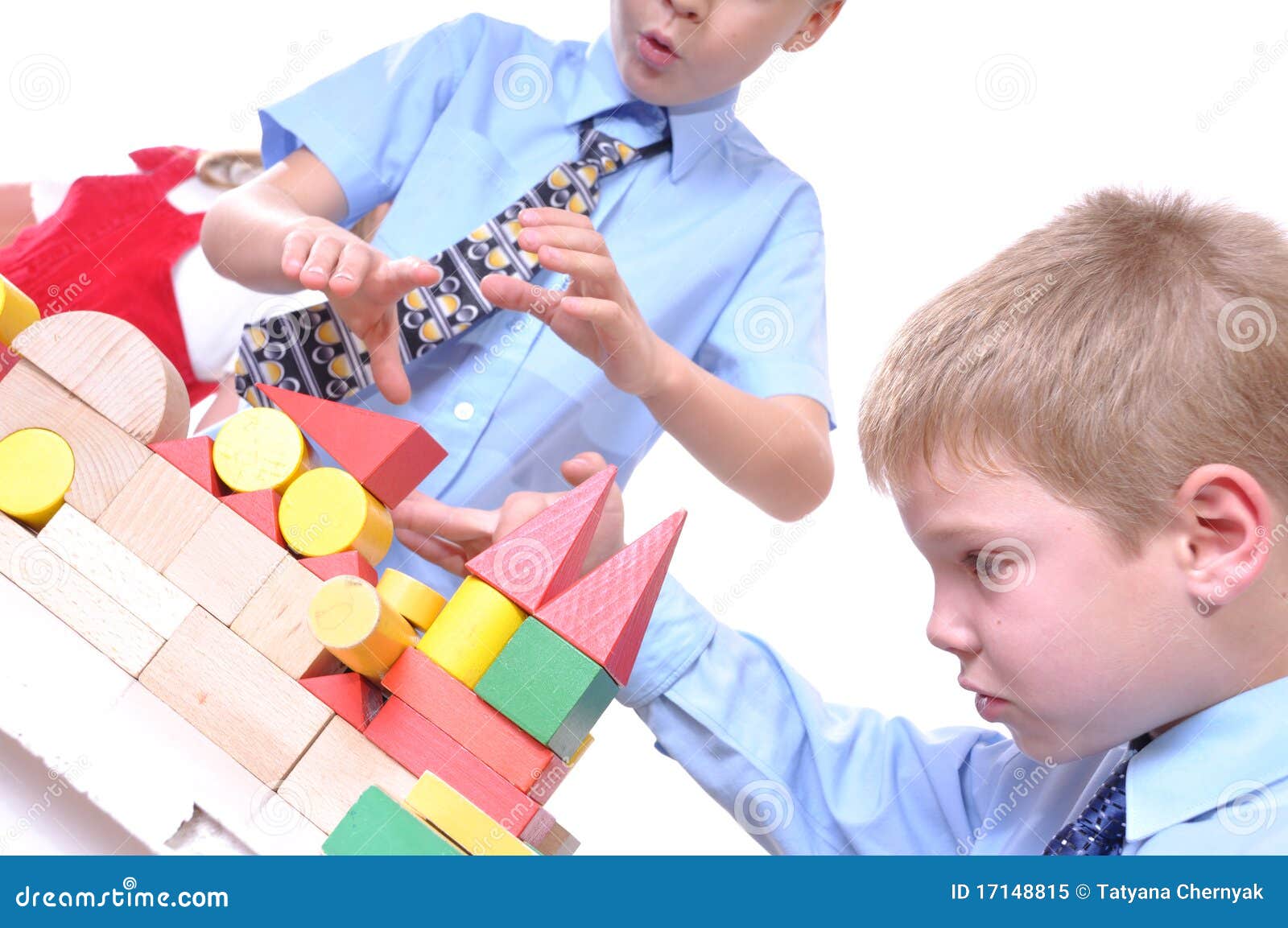 Schoolboy Playing with Bricks Stock Image - Image of building, children ...