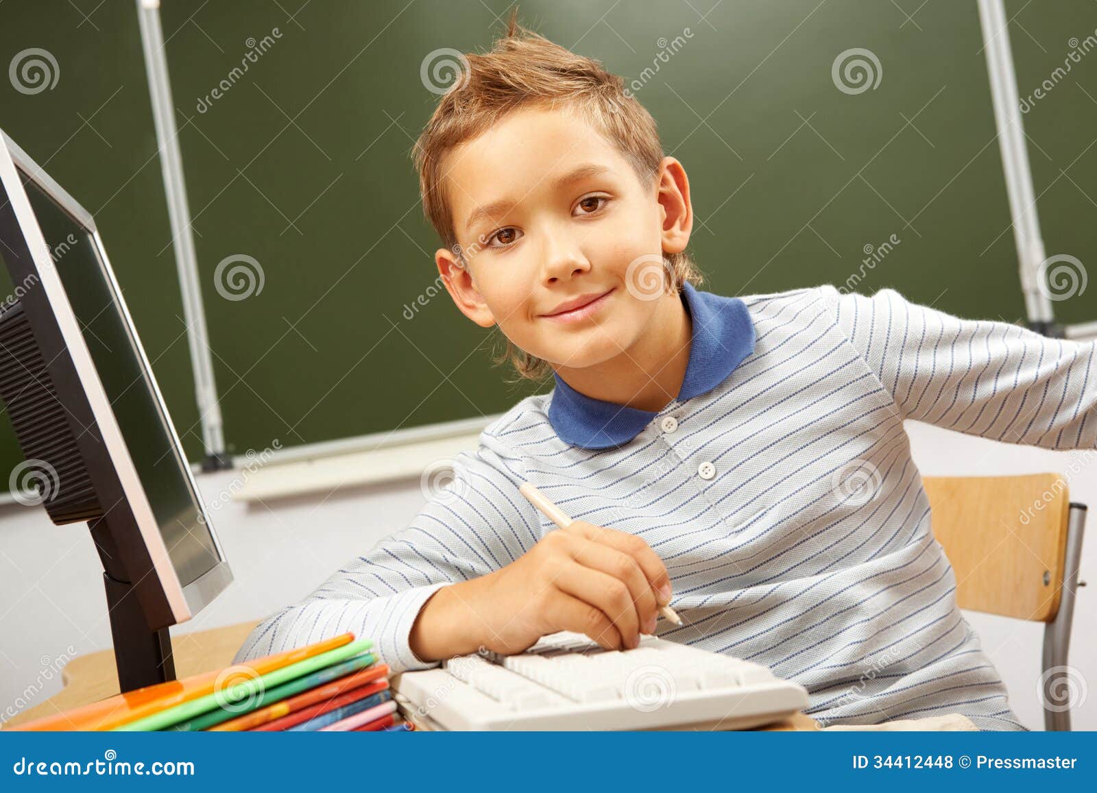 Schoolboy stock photo. Image of person, portrait, cheerful - 34412448