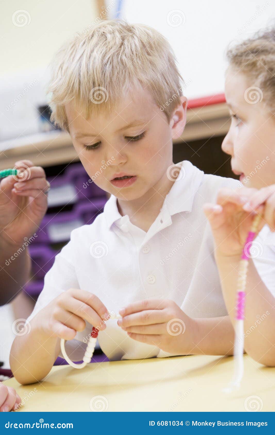 A Schoolboy in a Primary Class Stock Photo - Image of concentrating ...