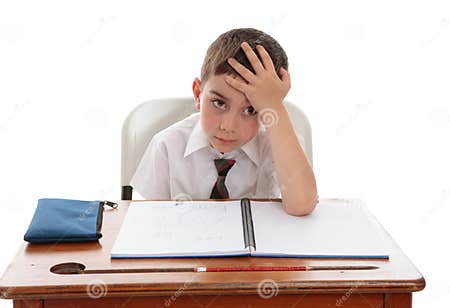 Schoolboy Problems Learning Difficulties Stock Image - Image of ...